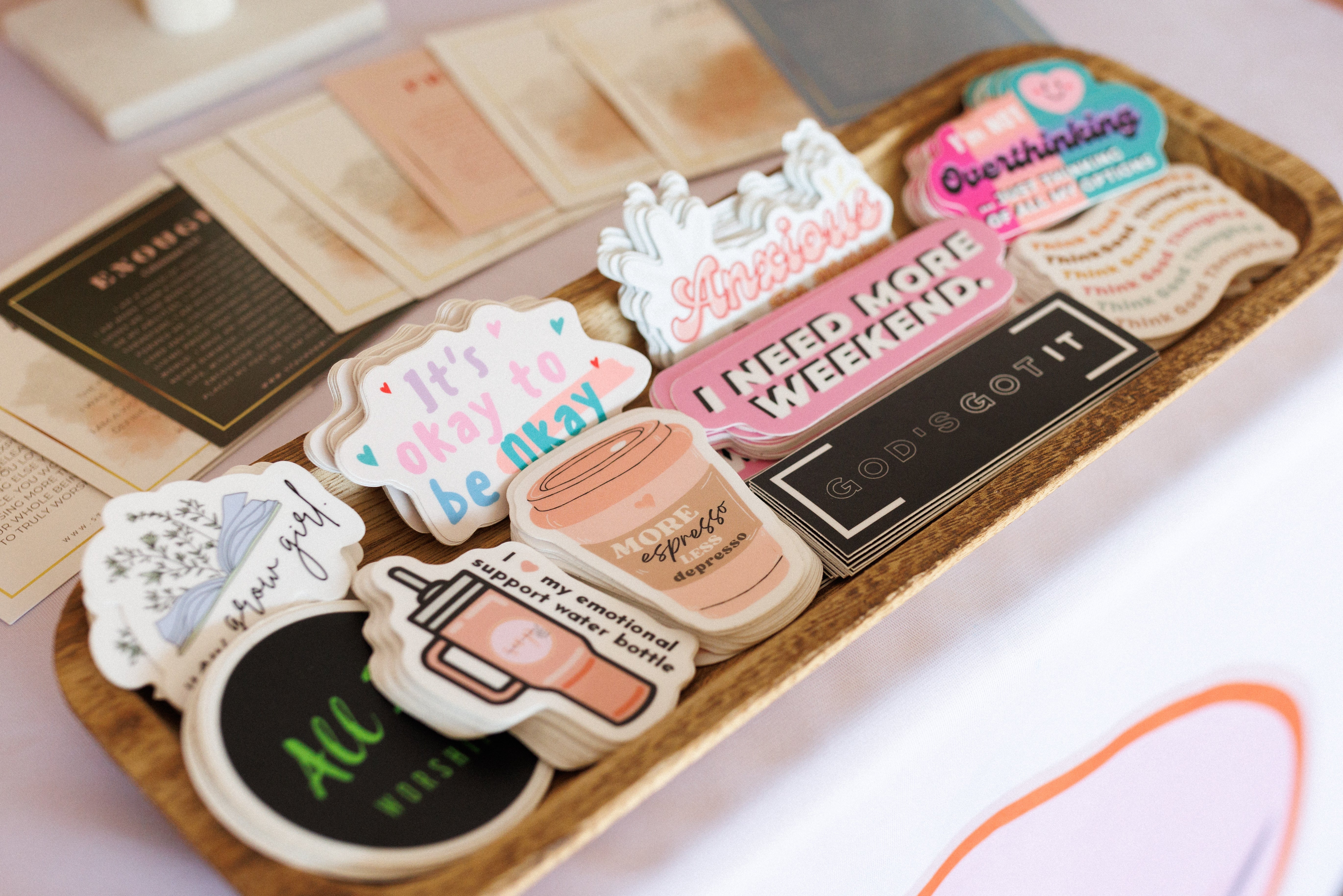 Stickers Think Good Thoughts Pastel Rainbow – Stacked With Purpose