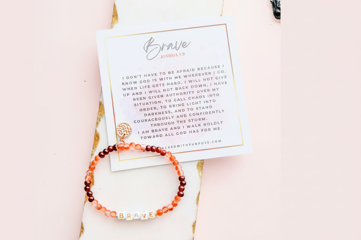 Beaded Word Bracelet | Brave | Stacked With Purpose